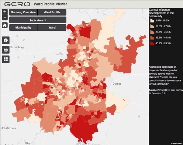 Ward Profile Viewer relaunched with updated 2015 QoL data | GCRO
